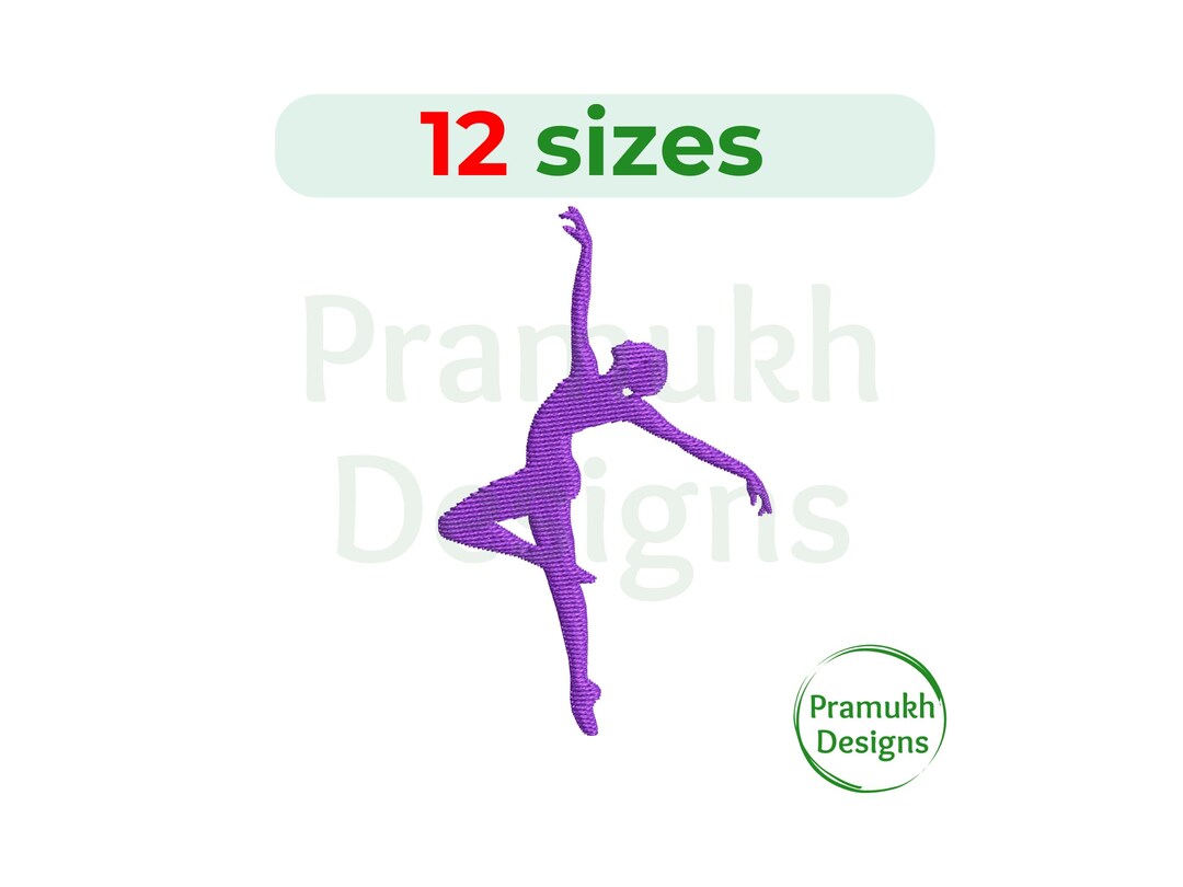 Ballet Dancer Embroidery Design (2–7.5 Inch) – Ballerina Silhouette ...