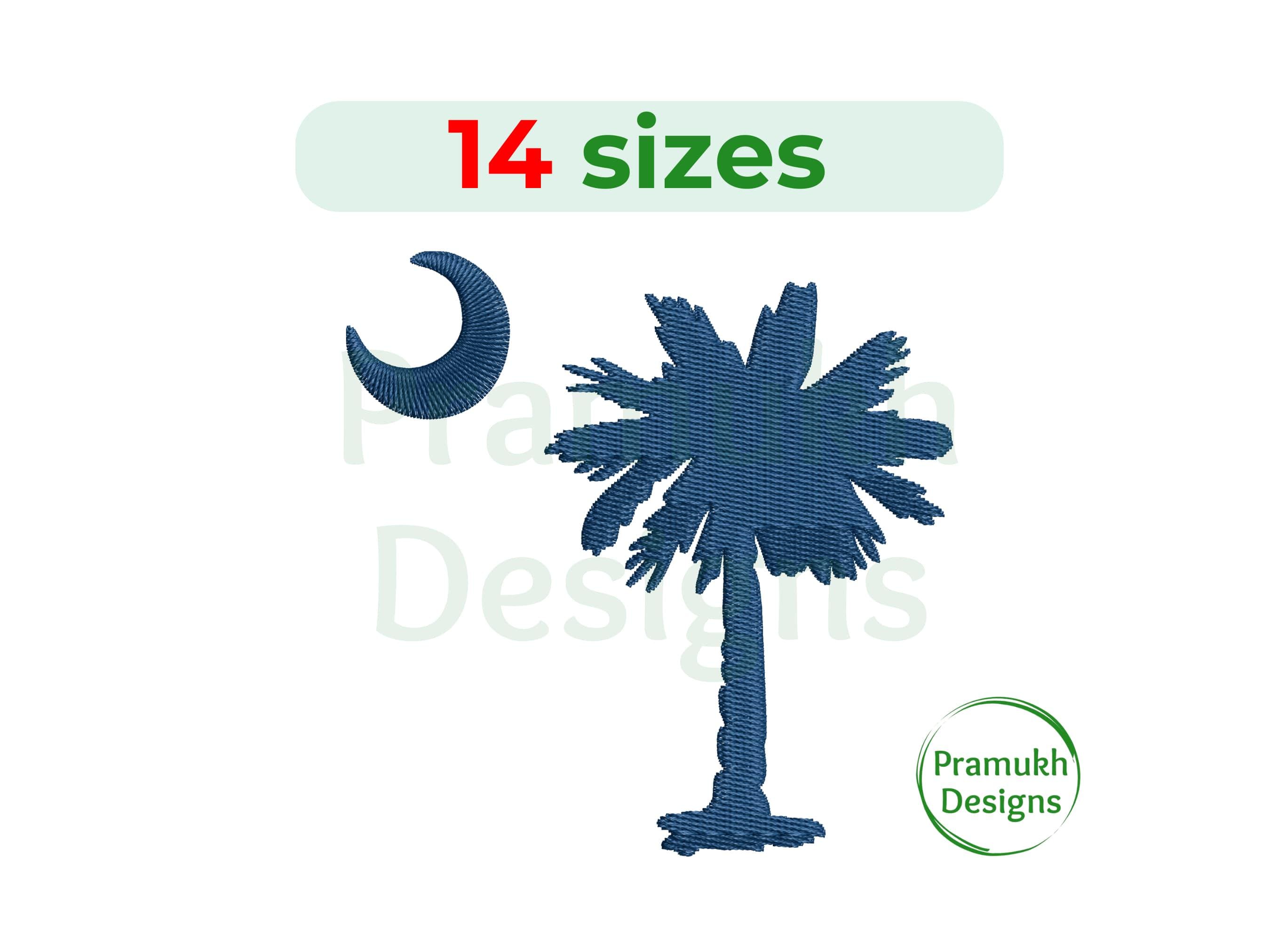 Palmetto Flag Embroidery Design (1–7.5 Inch) – South Carolina Flag ...