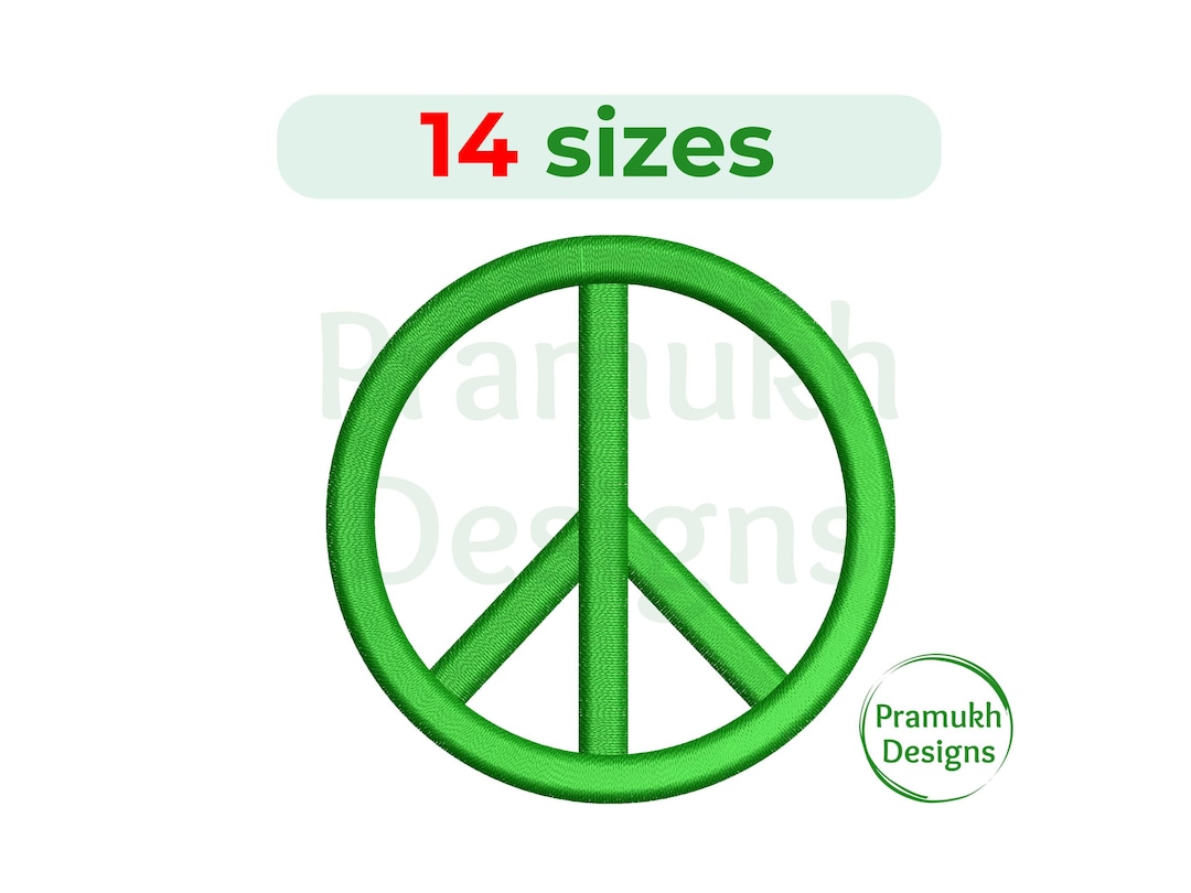 Peace Sign Embroidery Design. Mini Peace Sign. Peace Sign Silhouette ...