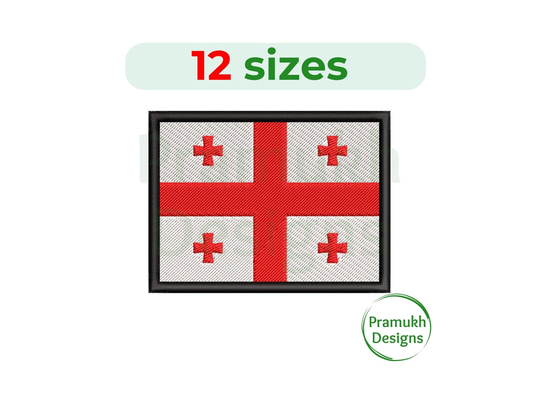 Georgia Flag Embroidery Design. Georgia Flag Mini. Georgia Flag ...