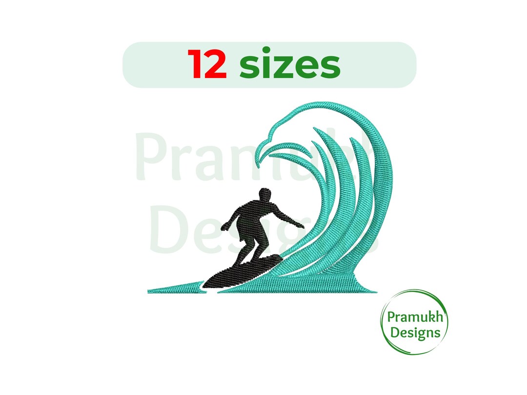 Male Surfer Embroidery Design (2–7.5 Inch) – Mini Surfer, Machine ...