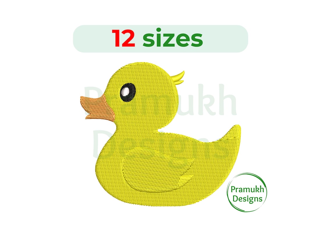 Rubber Duck Embroidery Design (2–7.5 Inch) – Mini Cute Duck Silhouette ...