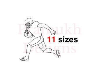 Football Player Outline Machine Embroidery Design - Etsy