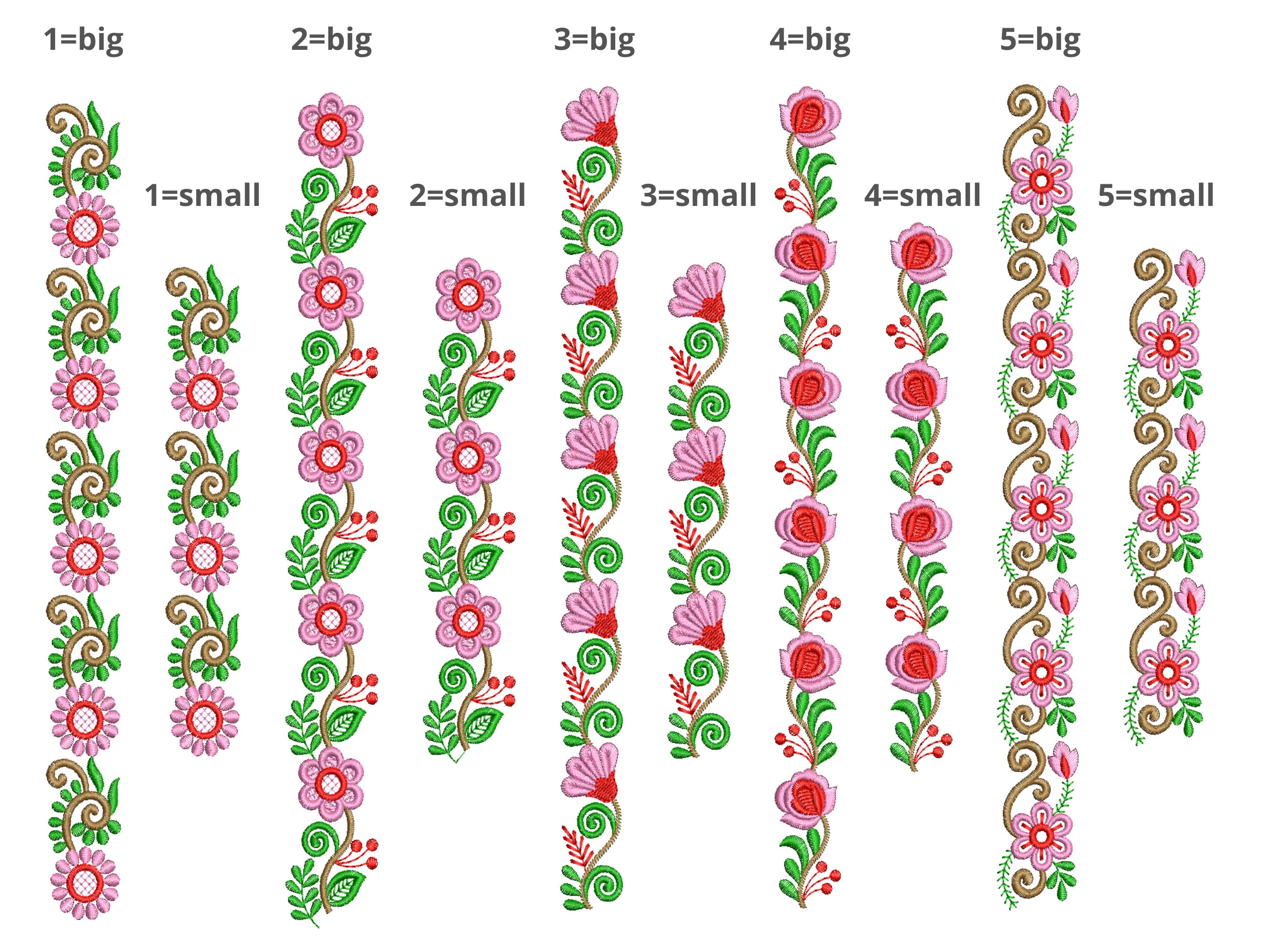 10 Embroidery Border Designs Bundle 2 Sizes beautiful Border Designs ...