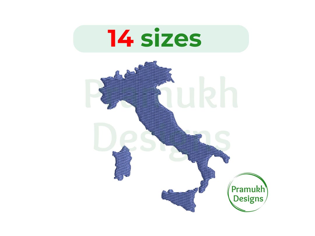 Italy Embroidery Design. Italy Map Design. Machine Embroidery Design ...
