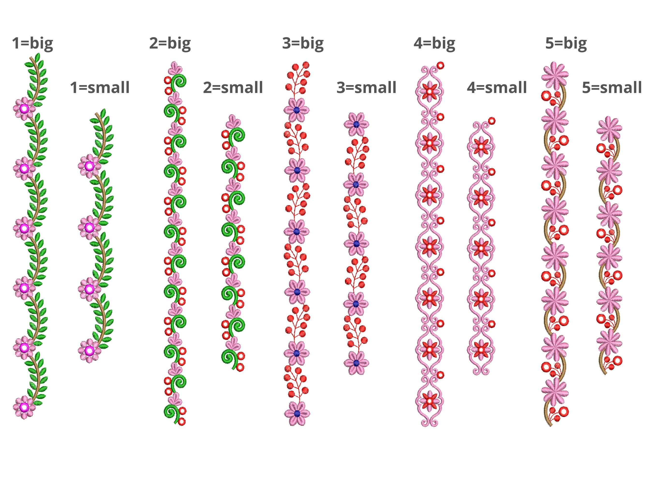 10 Embroidery Border Designs Bundle 2 Sizes Instant - Etsy