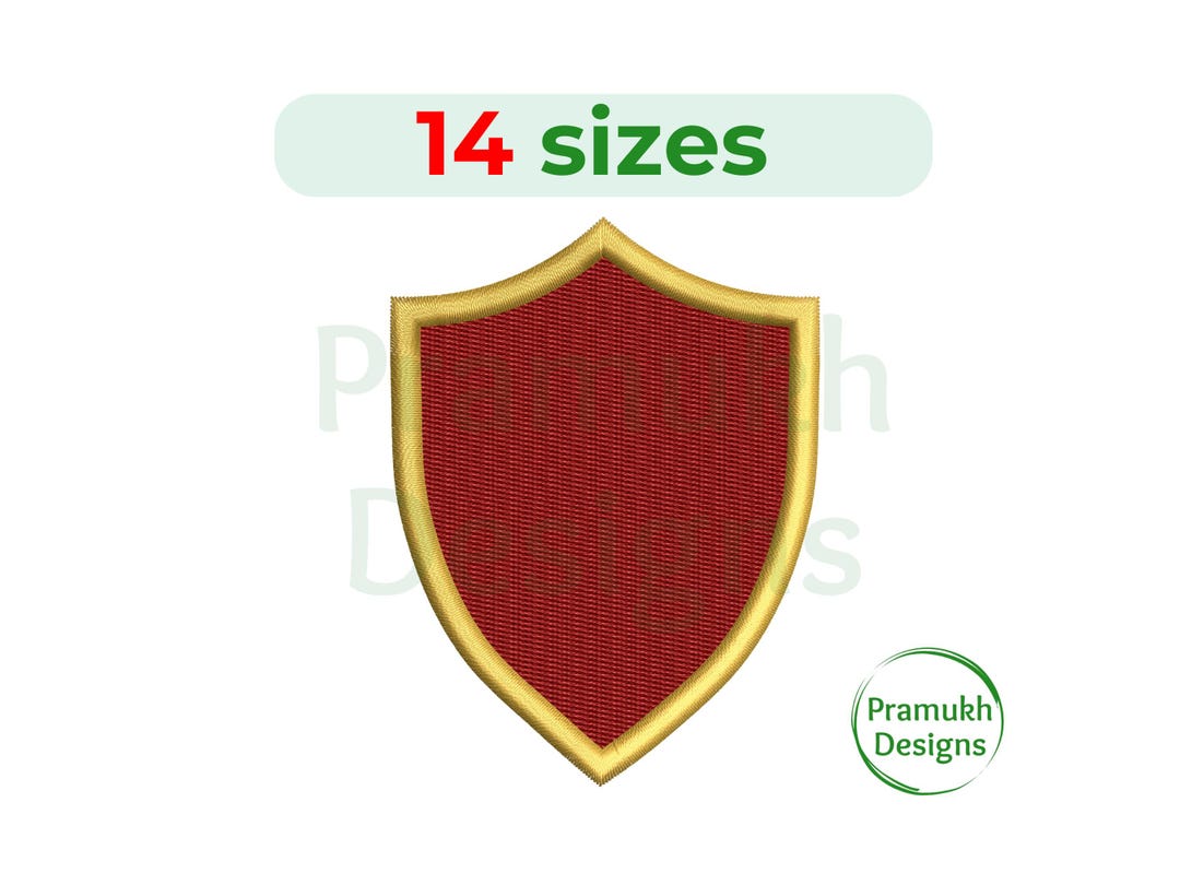Shield Embroidery Design (1–7.5 Inch) – Mini Shield, Silhouette & Fill ...