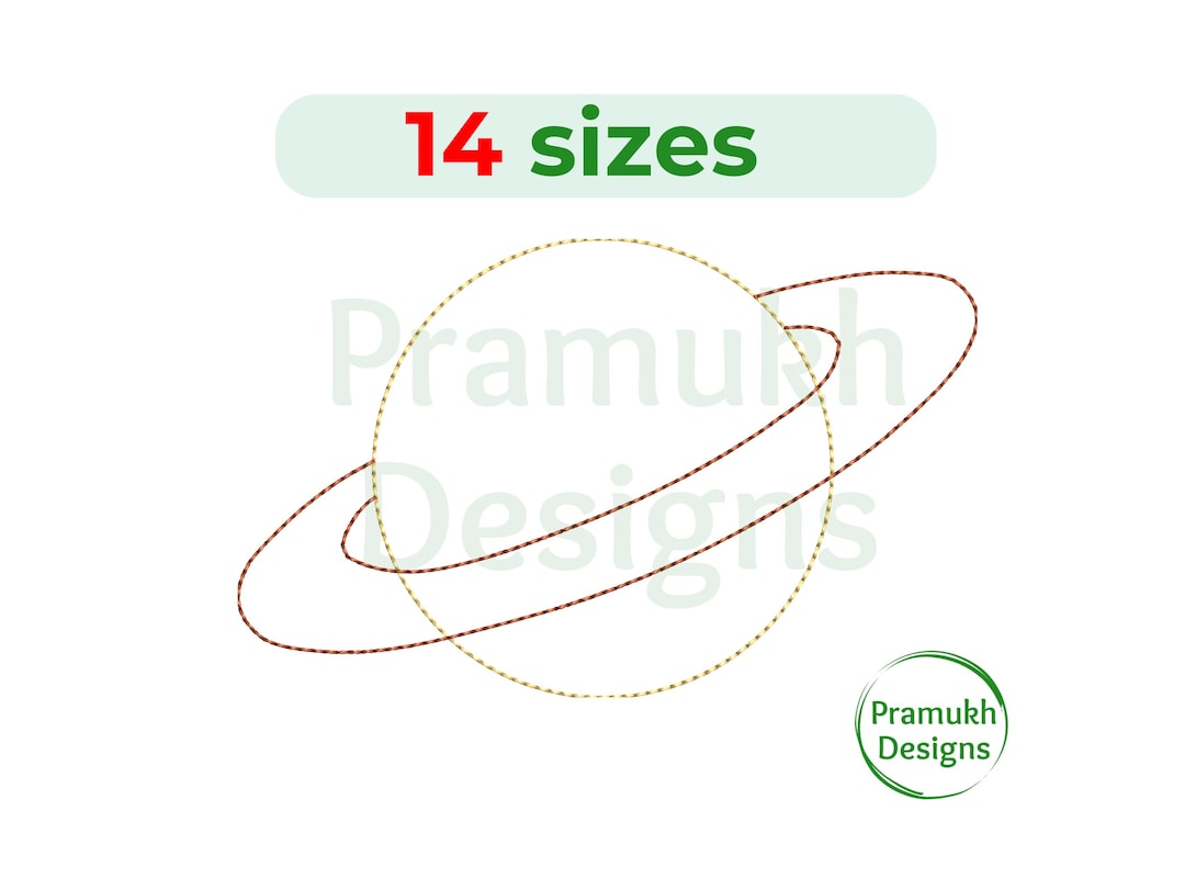 Saturn Embroidery Design (1–7.5 Inch) – Mini Saturn, Machine Embroidery ...