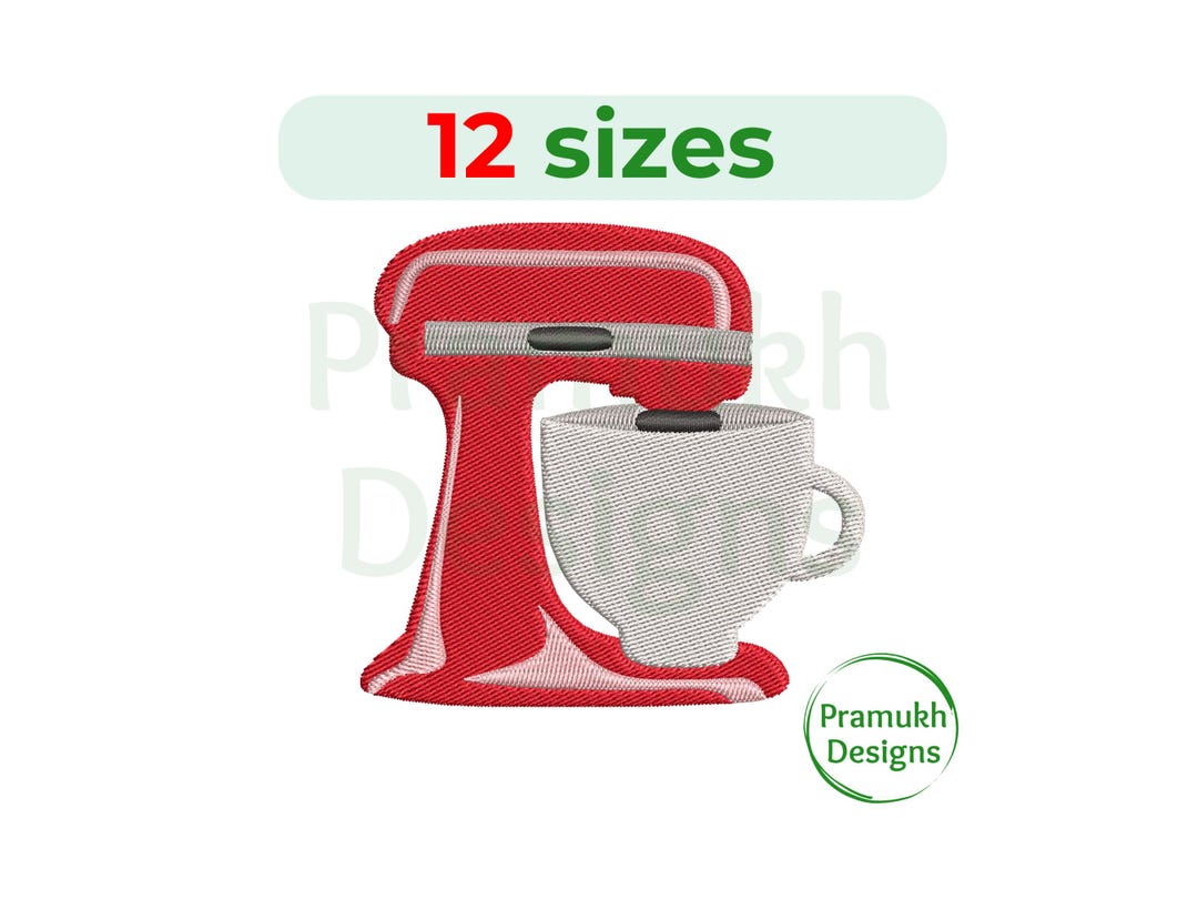 Stand Mixer Embroidery Design (2–7.5 Inch) – Mini Stand Mixer, Kitchen ...