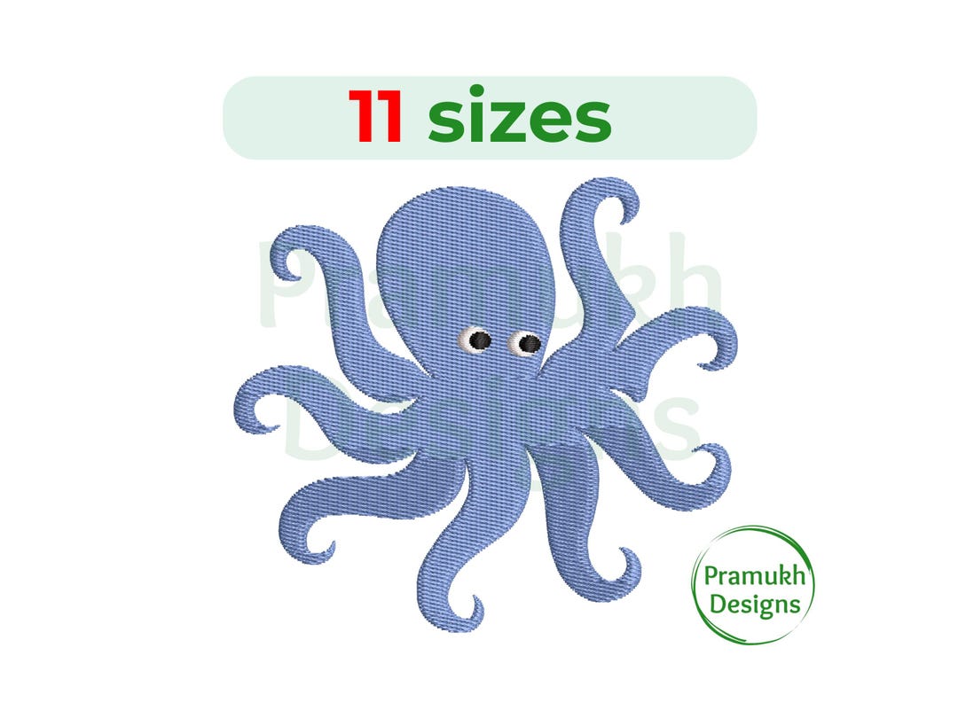 Octopus Embroidery Design. Octopus Silhouette. Mini Octopus. Octopus ...