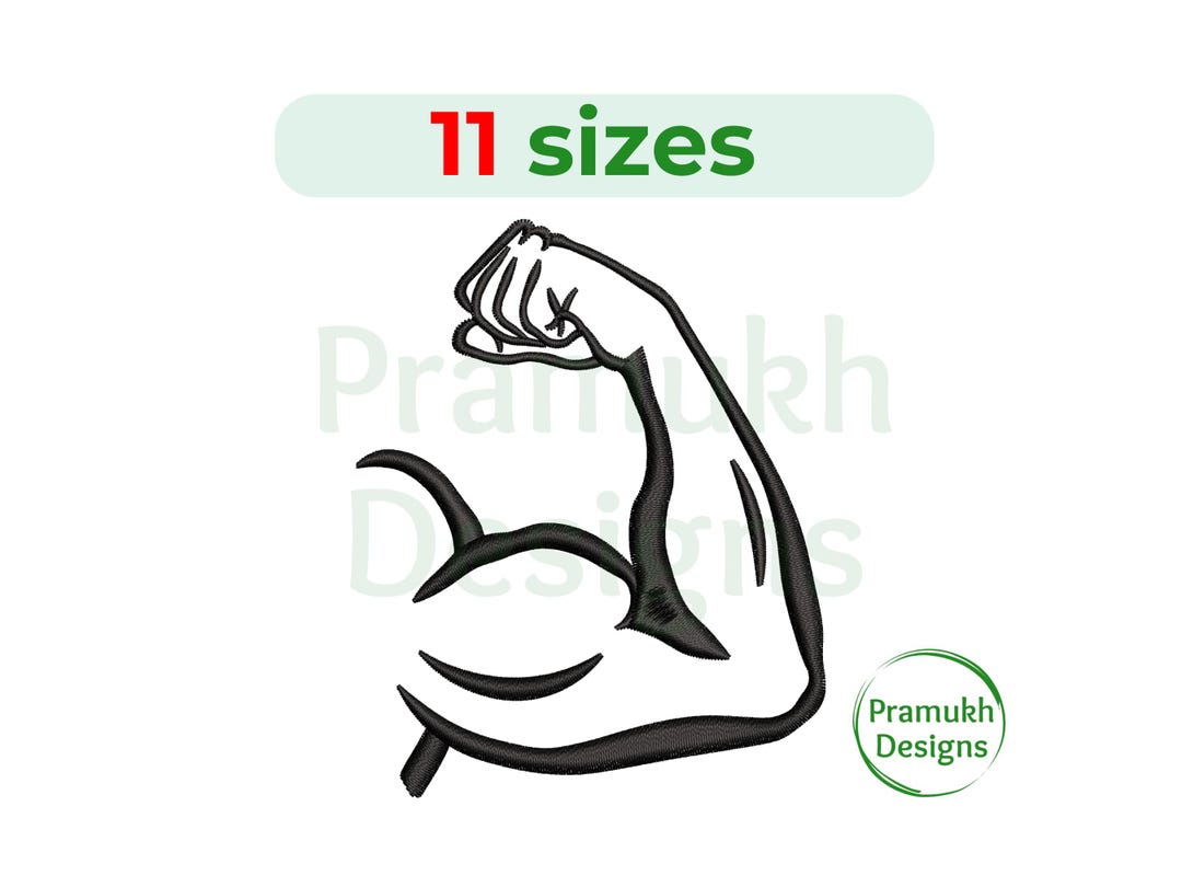 Biceps Embroidery Design. Biceps Silhouette. Muscle Arm. Mini Biceps ...