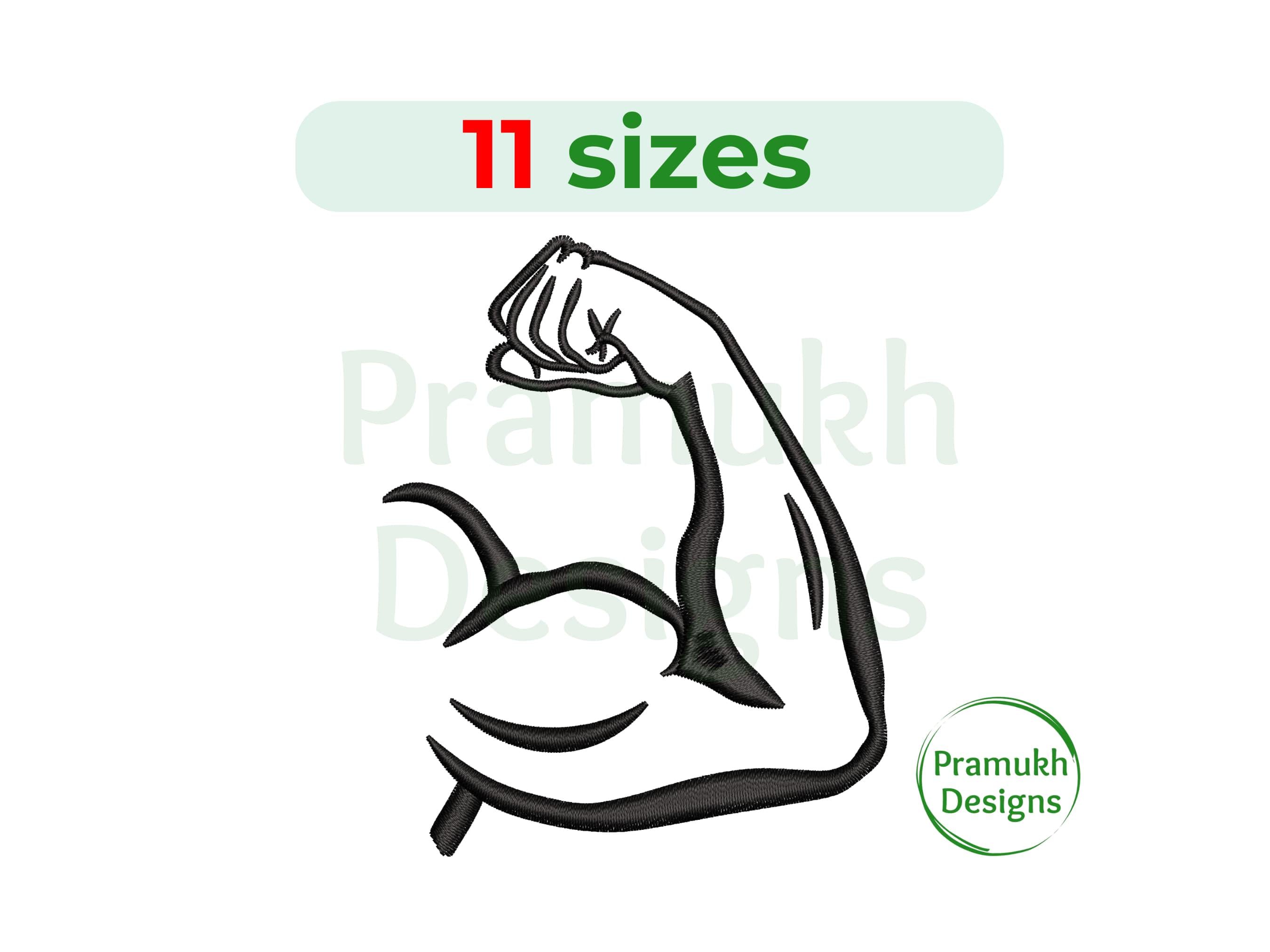 Biceps Embroidery Design. Biceps Silhouette. Muscle Arm. Mini Biceps ...