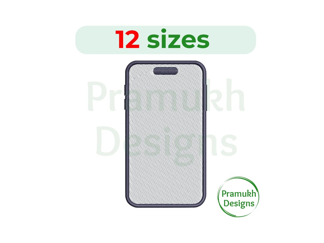 Smart Phone Embroidery Design. Smart Phone Silhouette. Smart Phone Mini ...