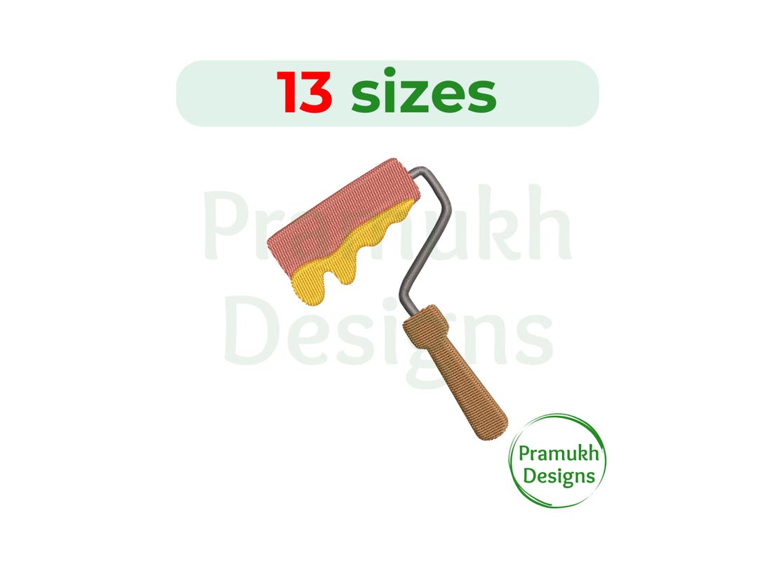 Paint Roller Embroidery Design. Paint Roller Mini Design. Paint Roller ...