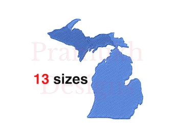 Michigan Embroidery Design. Machine Embroidery. Michigan Filled Stitch ...
