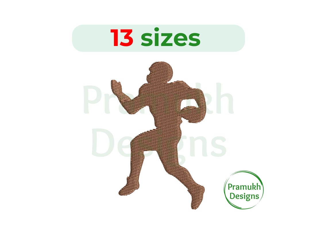 Football Player Embroidery Design (1.5–7.5 Inch) – Mini Football Player ...