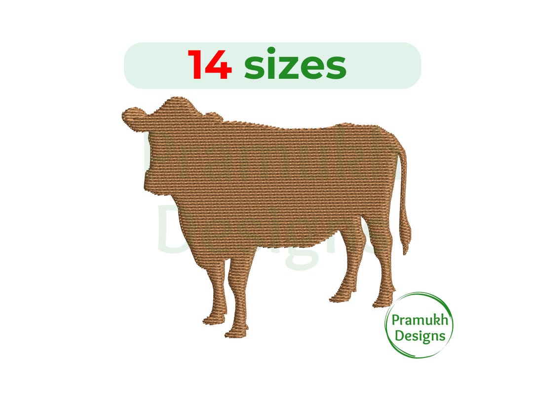 Cow Embroidery Design. Cow Silhouette. Mini Cow. Cow Design. Farm ...