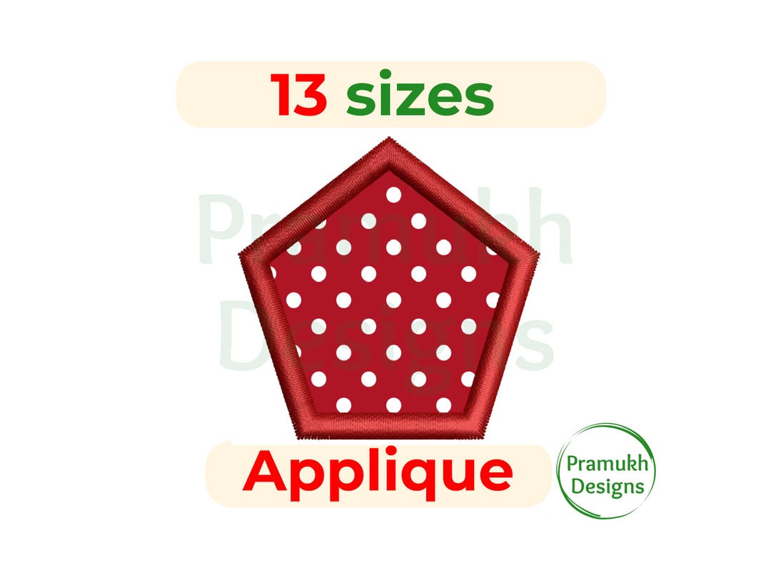 Pentagon Applique Embroidery Design. Pentagon Embroidery Design ...