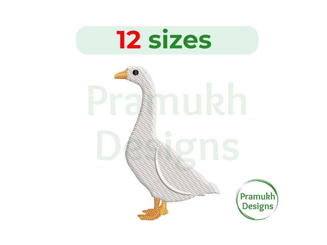 Goose Embroidery Design. Domestic Goose Embroidery Design. Goose ...