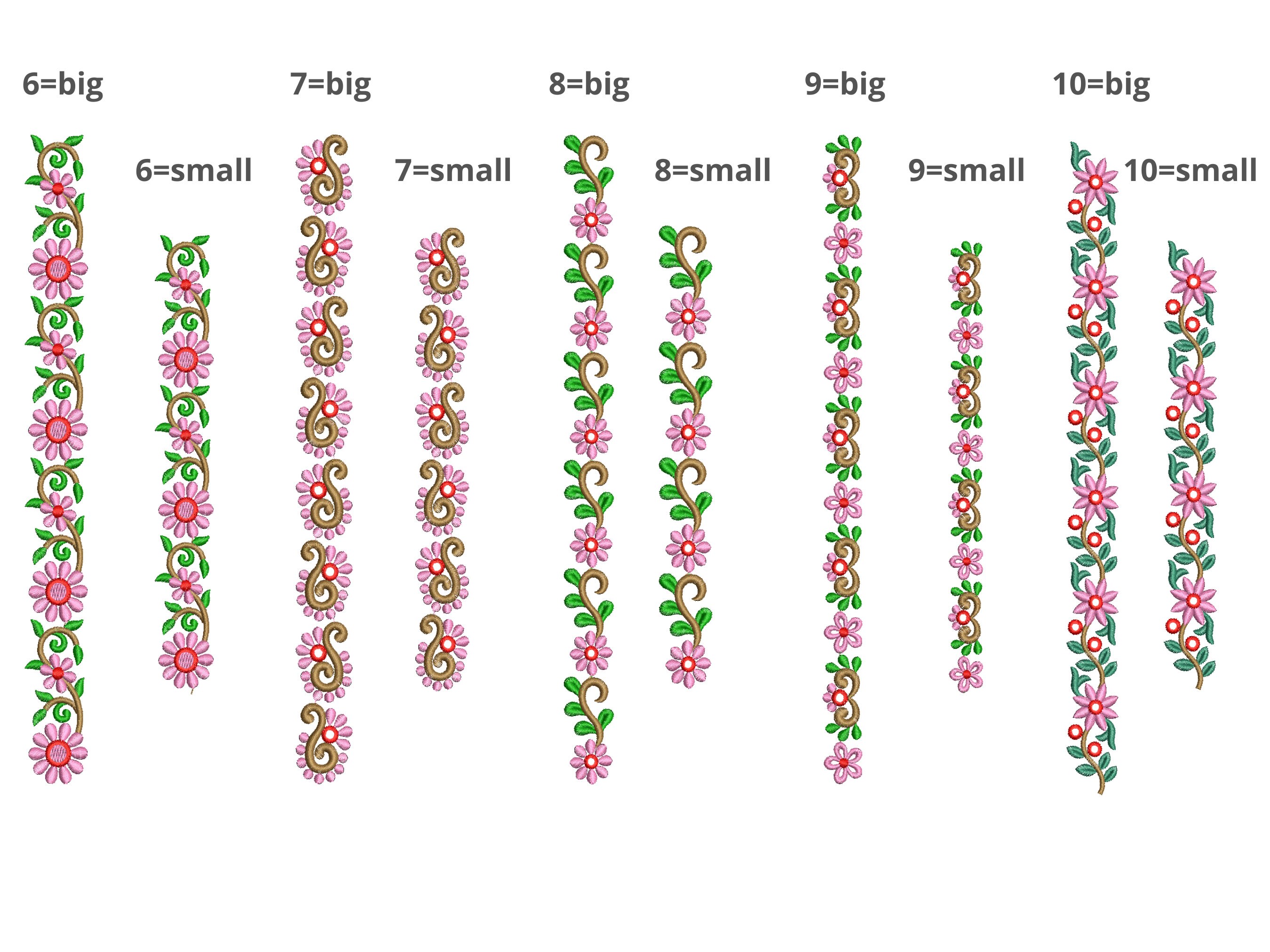 10 Embroidery Border Designs Bundle 2 Sizes Instant - Etsy