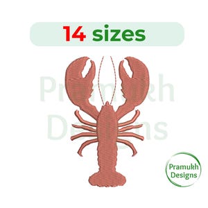 Lobster Embroidery Design. Crawfish Design. Lobster Filled Stitch. Mini ...