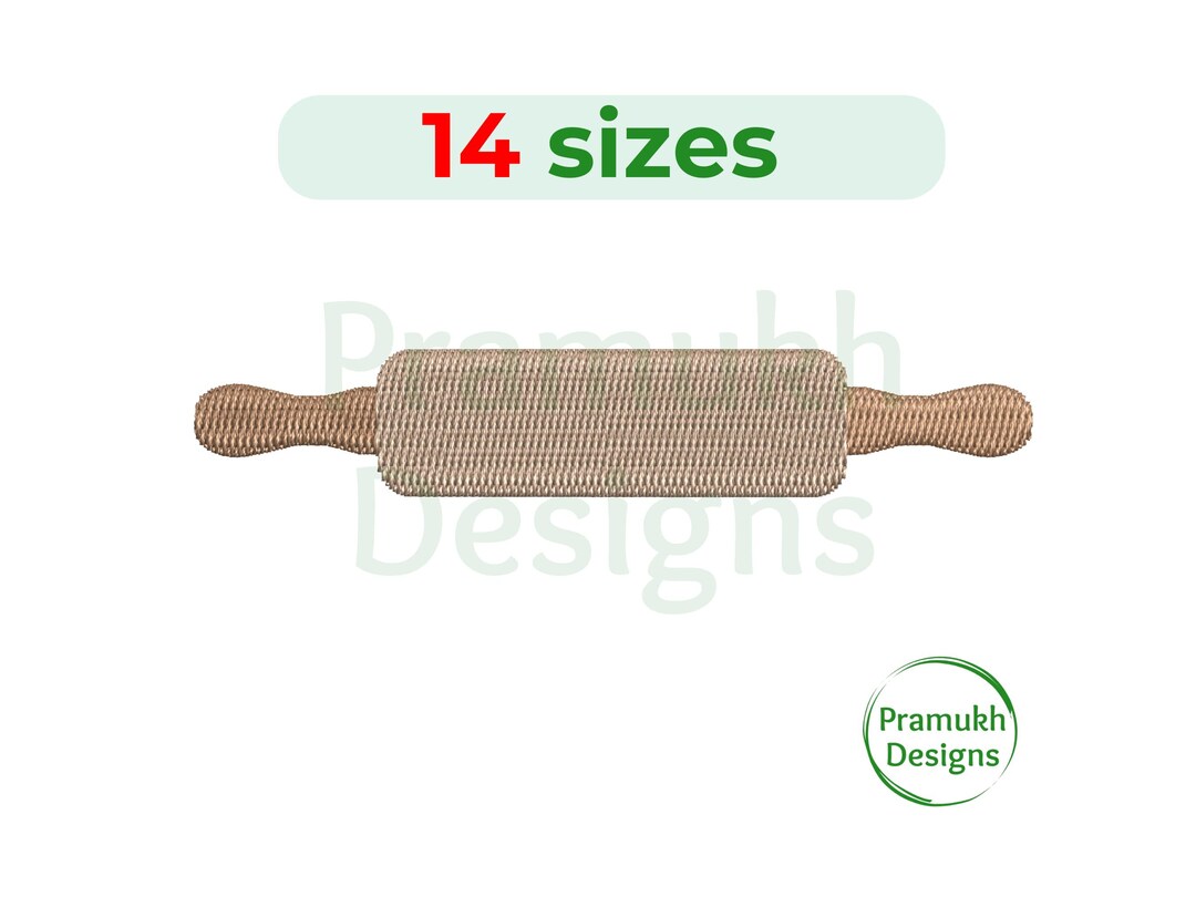 Rolling Pin Embroidery Design (1–7.5 Inch) – Mini Rolling Pin, Kitchen ...