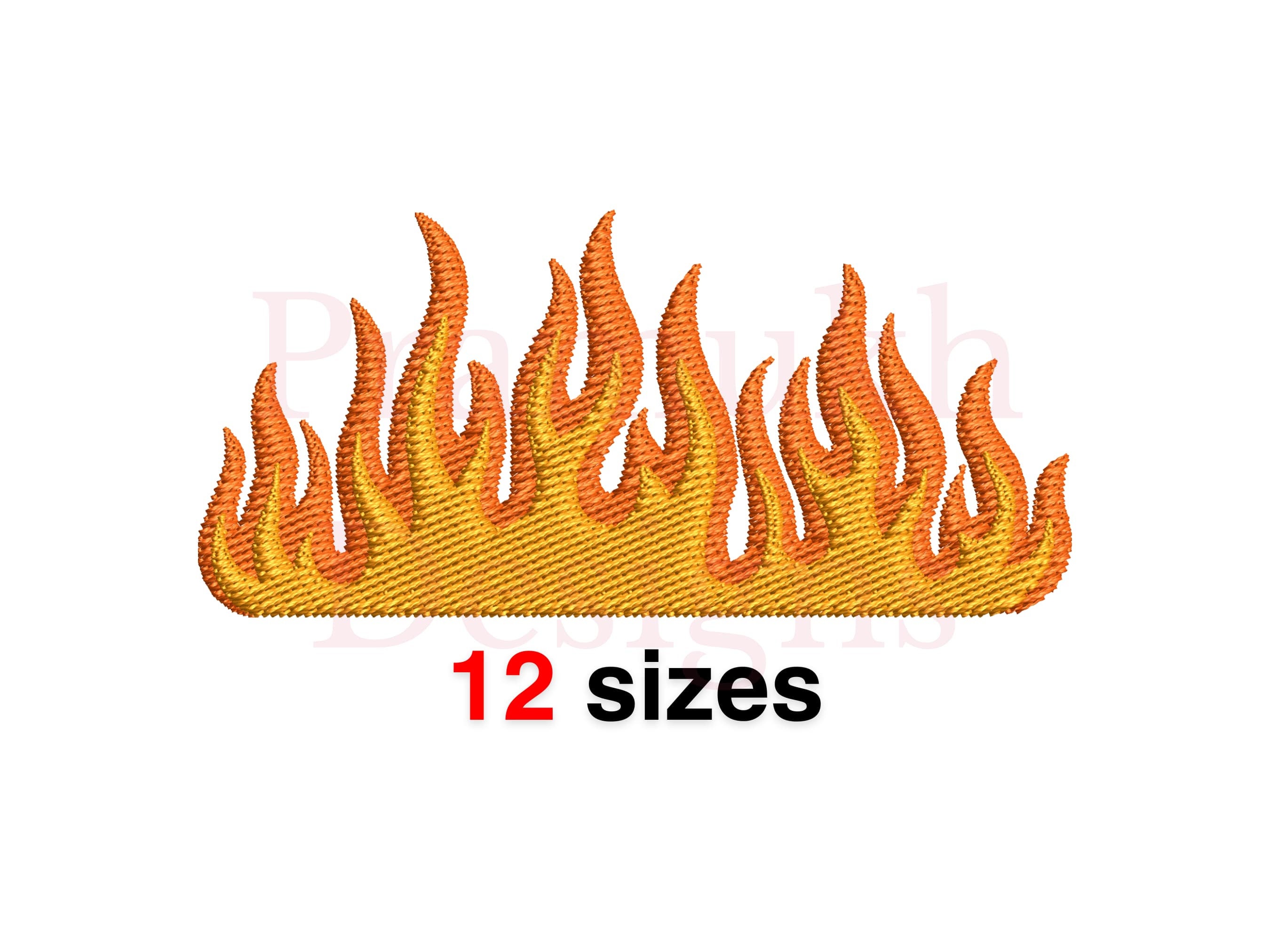 Flame Embroidery Design. Flame Silhouette. Flame Design. Mini Flame ...