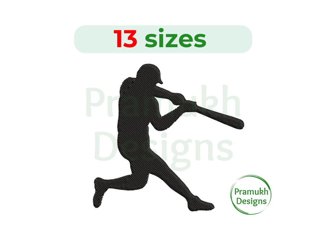 Baseball Player Embroidery Design (1.5–7.5 Inch) – Mini Baseball Player ...