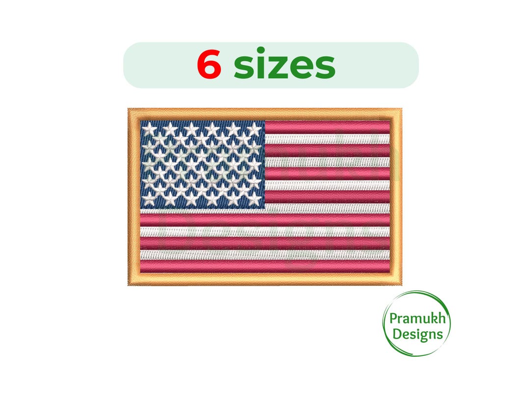 US Flag Embroidery Design. American Embroidery. Flag Embroidery ...