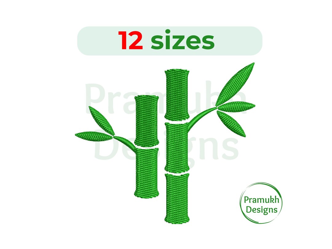 Bamboo Embroidery Design (2–7.5 Inch) – Mini Bamboo, Tropical Plant ...