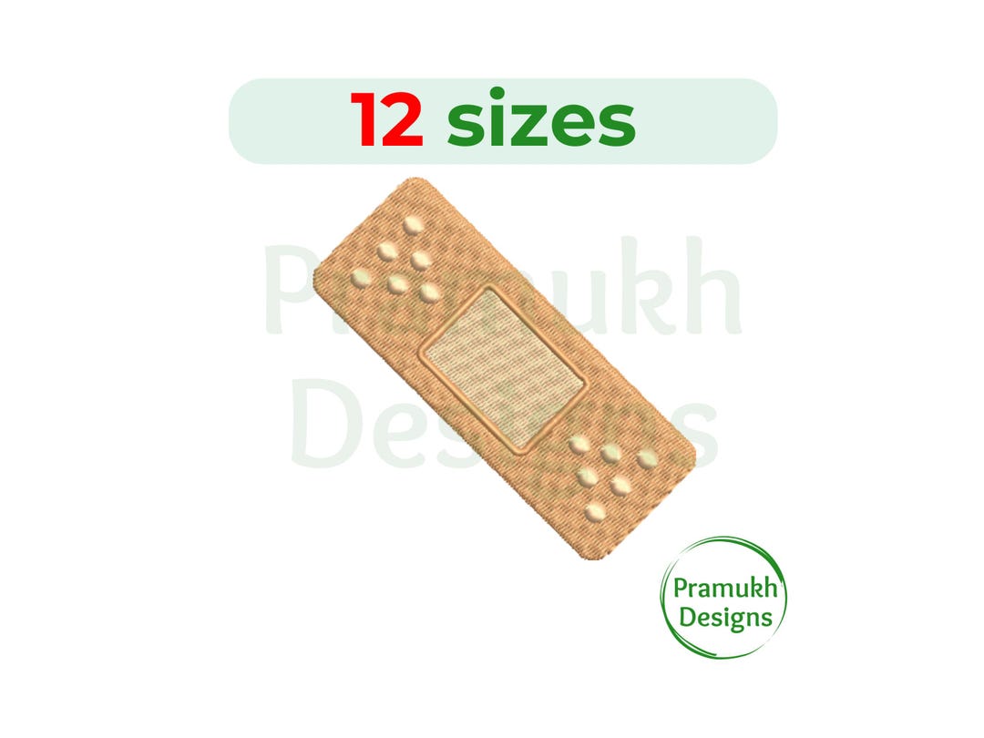 Bandage Embroidery Design (2–7.5 Inch) – Bandage Mini, Silhouette, Fill ...
