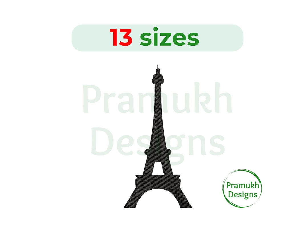 Eiffel Tower Embroidery Design (1.5–7.5 Inch) – Mini Eiffel Tower ...