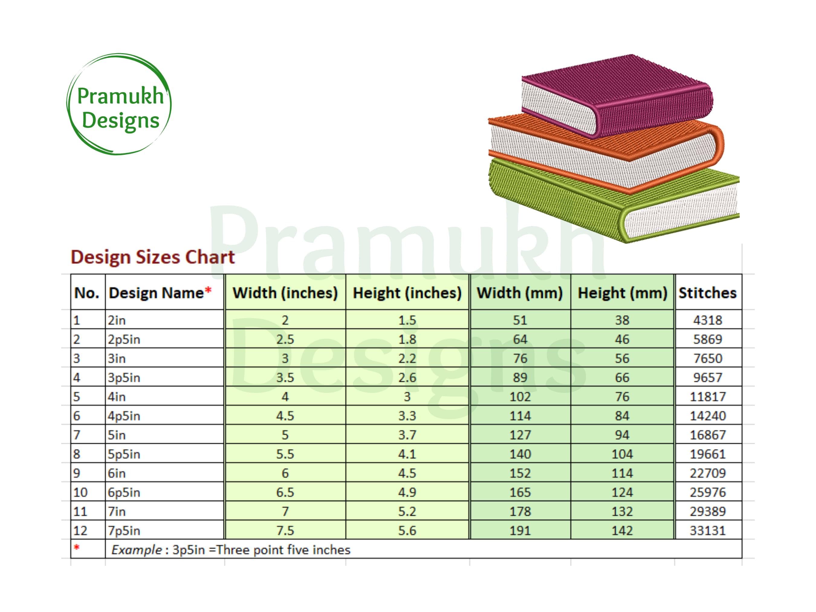 Book Stack Embroidery Design (2–7.5 Inch) – Mini Books Stack, Book ...