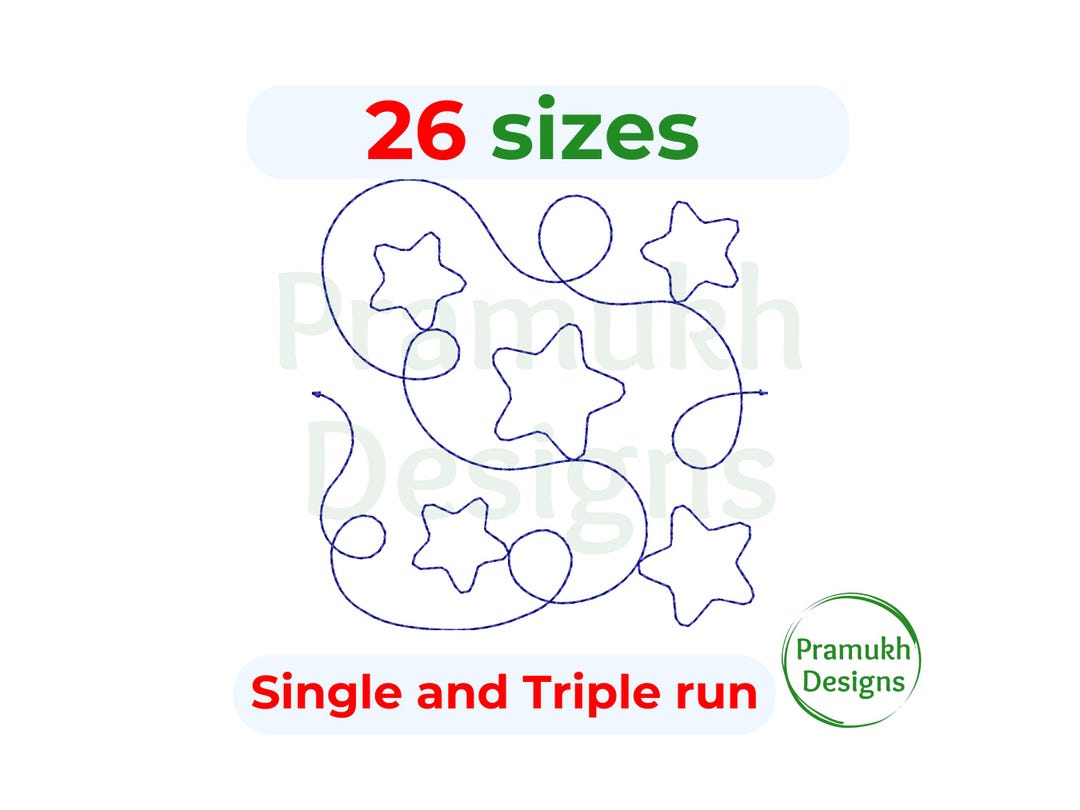 Star End to End Quilting Embroidery Design | Edge to Edge Quilt Block ...