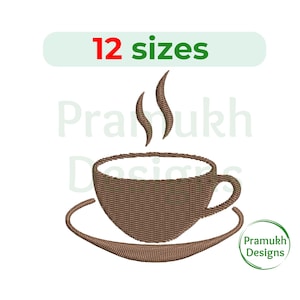 Tea Cup Embroidery Design (2–7.5 Inch) – Mini Tea Cup, Drink Embroidery ...