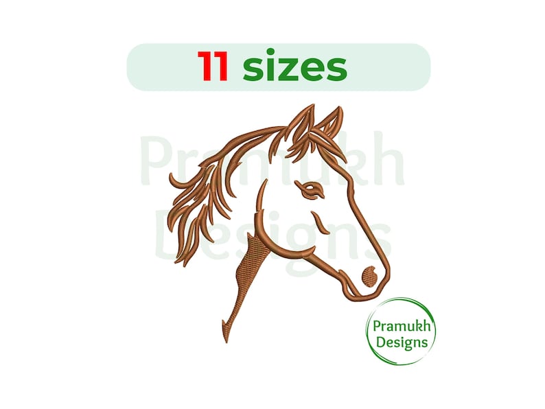 Horse Face Embroidery Design (2.5-7.5 Inch) – Mini Horse Face ...