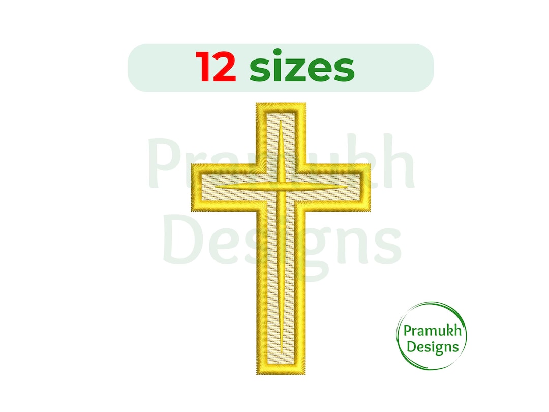 Christian Cross Embroidery Design (2–7.5 Inch) – Mini Cross, Machine ...