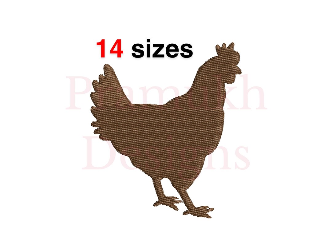 Hen Embroidery Design. Hen Silhouette. Mini Hen Embroidery. Hen Pattern ...