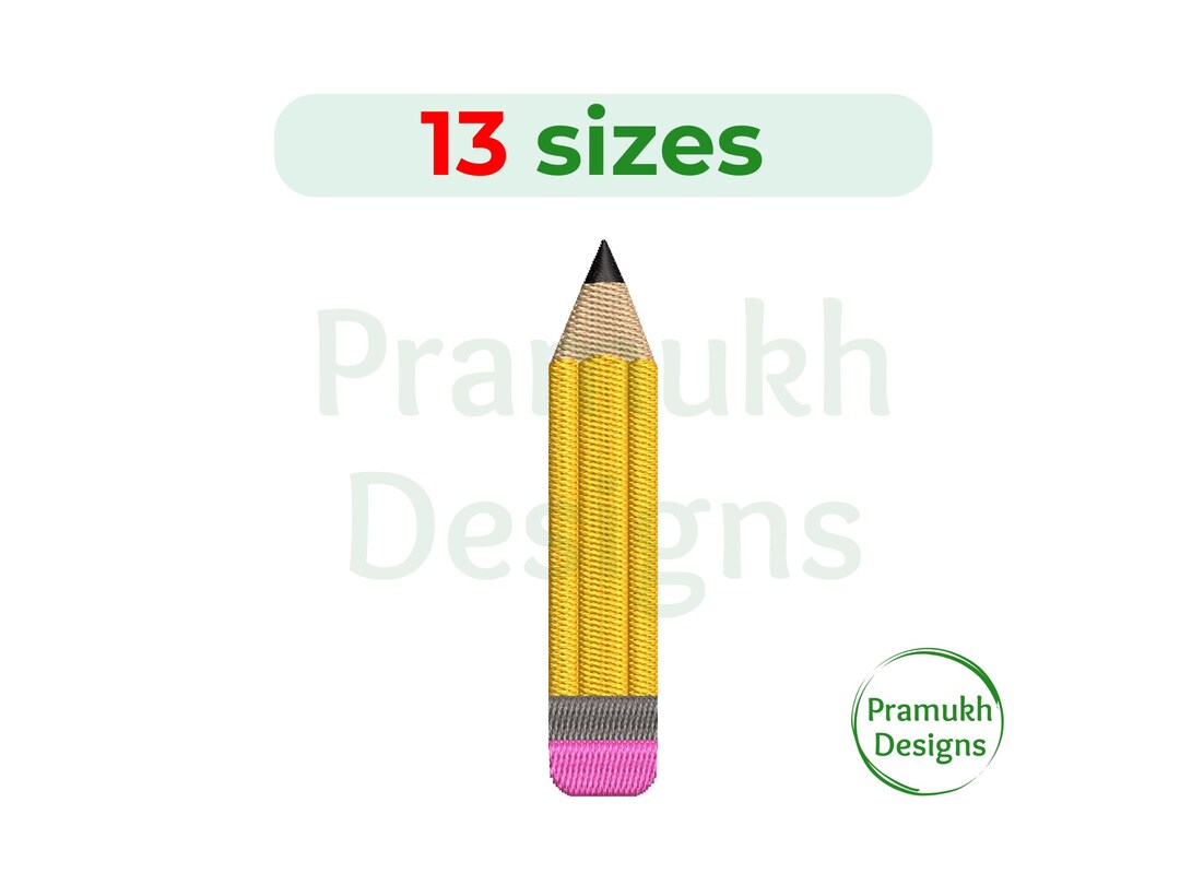 Pencil Embroidery Design (1.5–7.5 Inch) – Mini Pencil, Machine ...