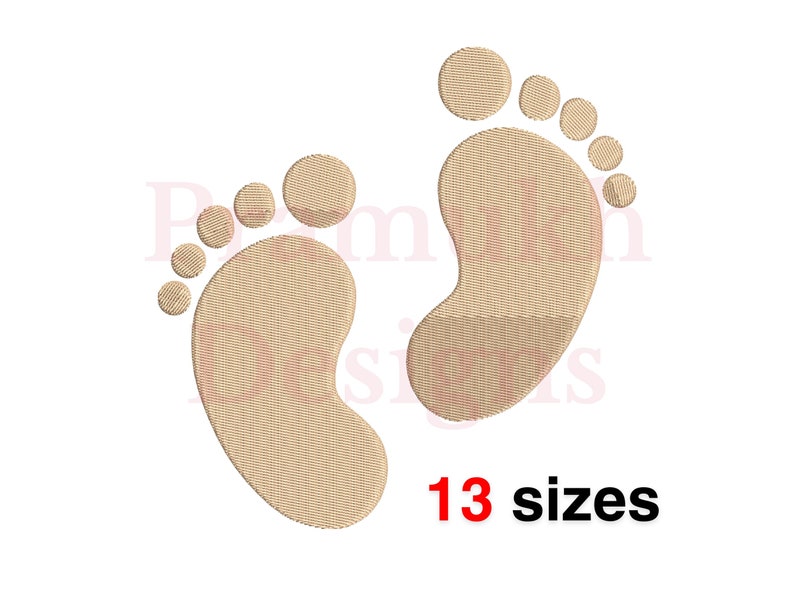 Baby Footprints Embroidery Design. Baby Feet Machine Embroidery Design ...