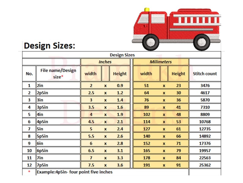 Fire Truck Embroidery Design. Machine Embroidery Design. Mini Fire ...