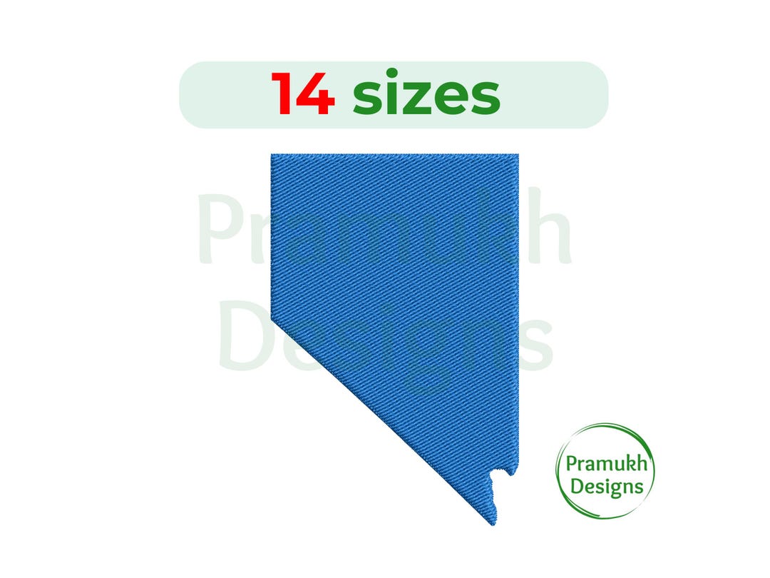 Nevada State Embroidery Design. Nevada Filled Stitch. USA State. Nevada ...