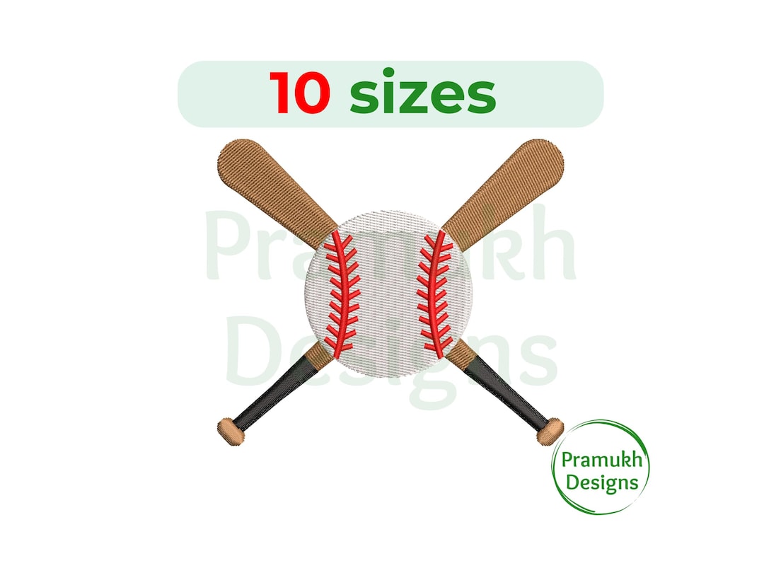 Baseball Bat Embroidery Design (3–7.5 Inch) – Mini Baseball Bat ...