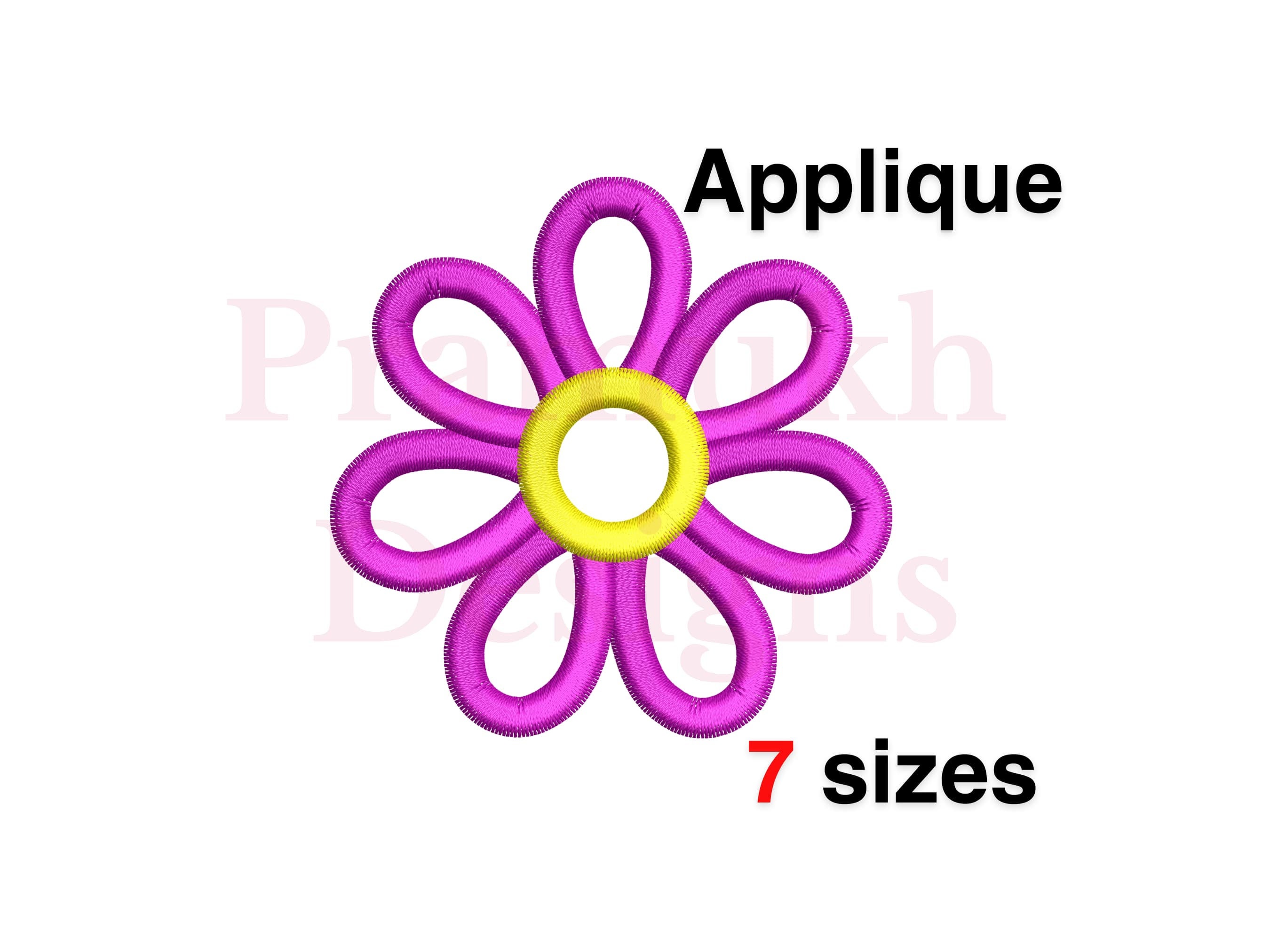 Flower Applique Design. Flower Embroidery Design. Embroidery Design ...