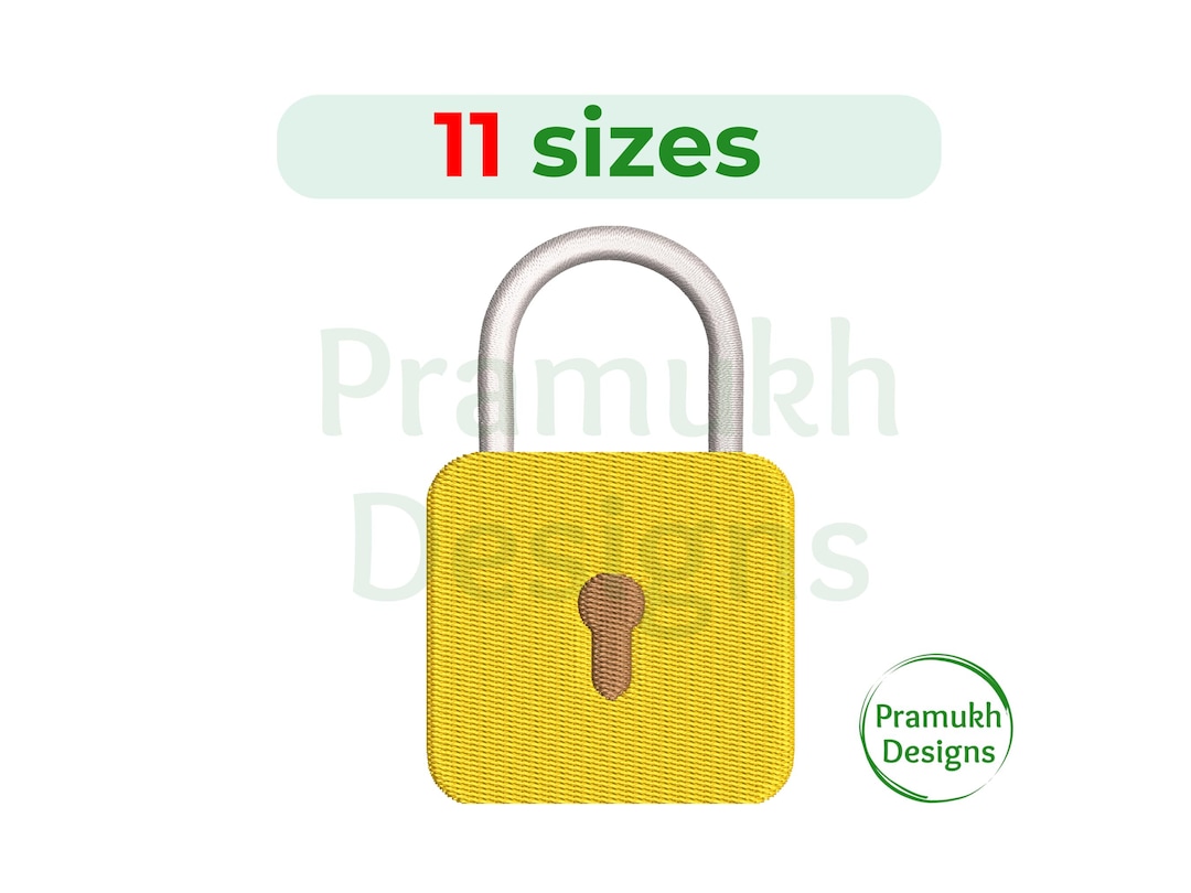 Door Lock Embroidery Design. Lock Mini Design. Machine Embroidery ...