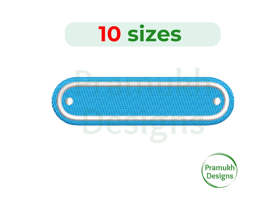 Rectangle Name Plate Embroidery Design (3–7.5 Inch) – Mini Name Plate ...