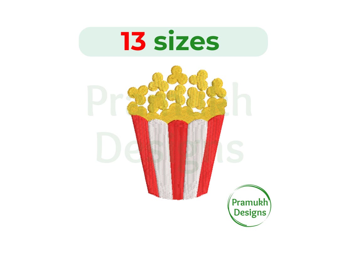 Popcorns Embroidery Design (1.5–7.5 Inch) – Mini Popcorn, Silhouette ...