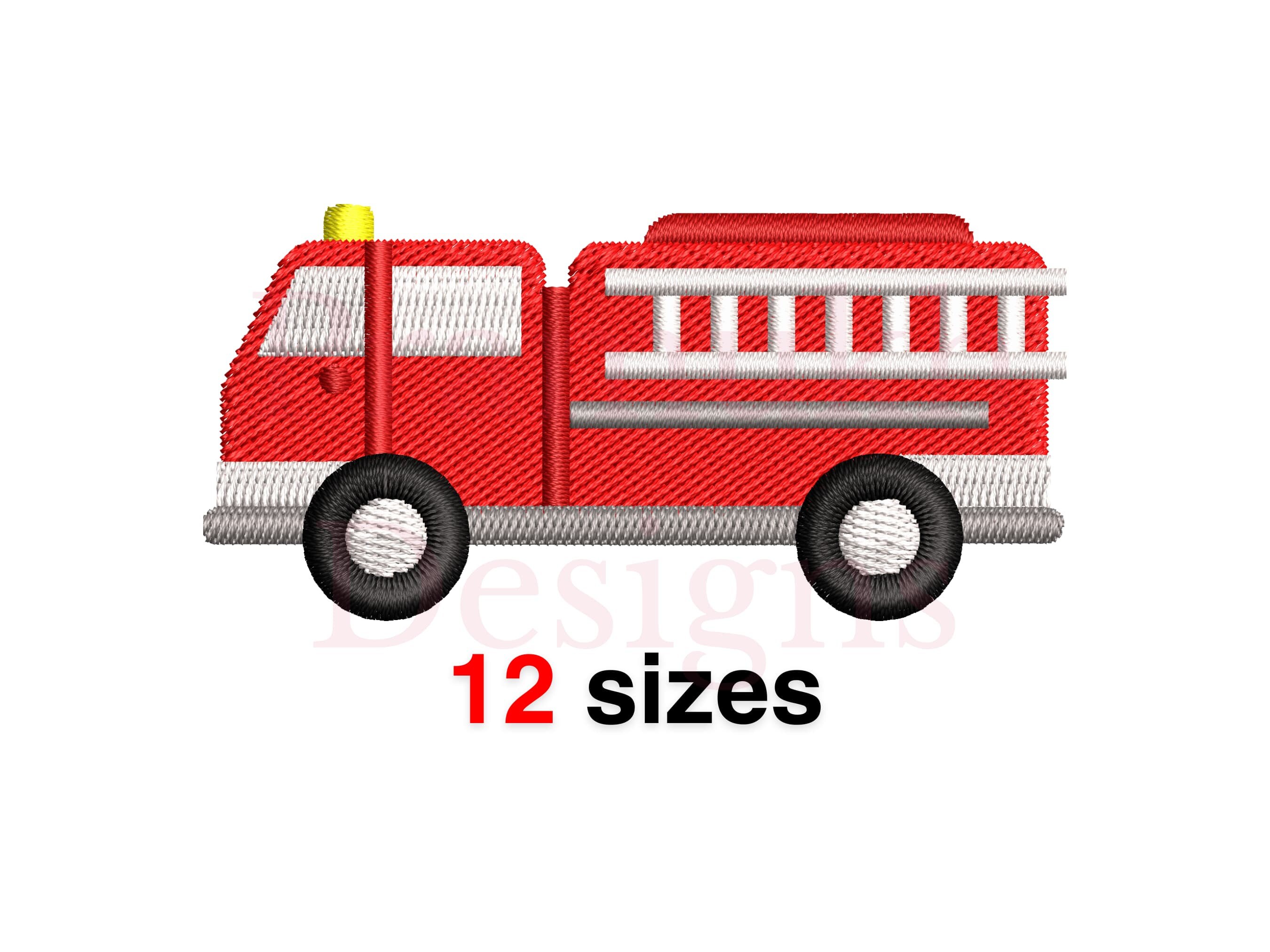Fire Truck Embroidery Design. Machine Embroidery Design. Mini Fire ...