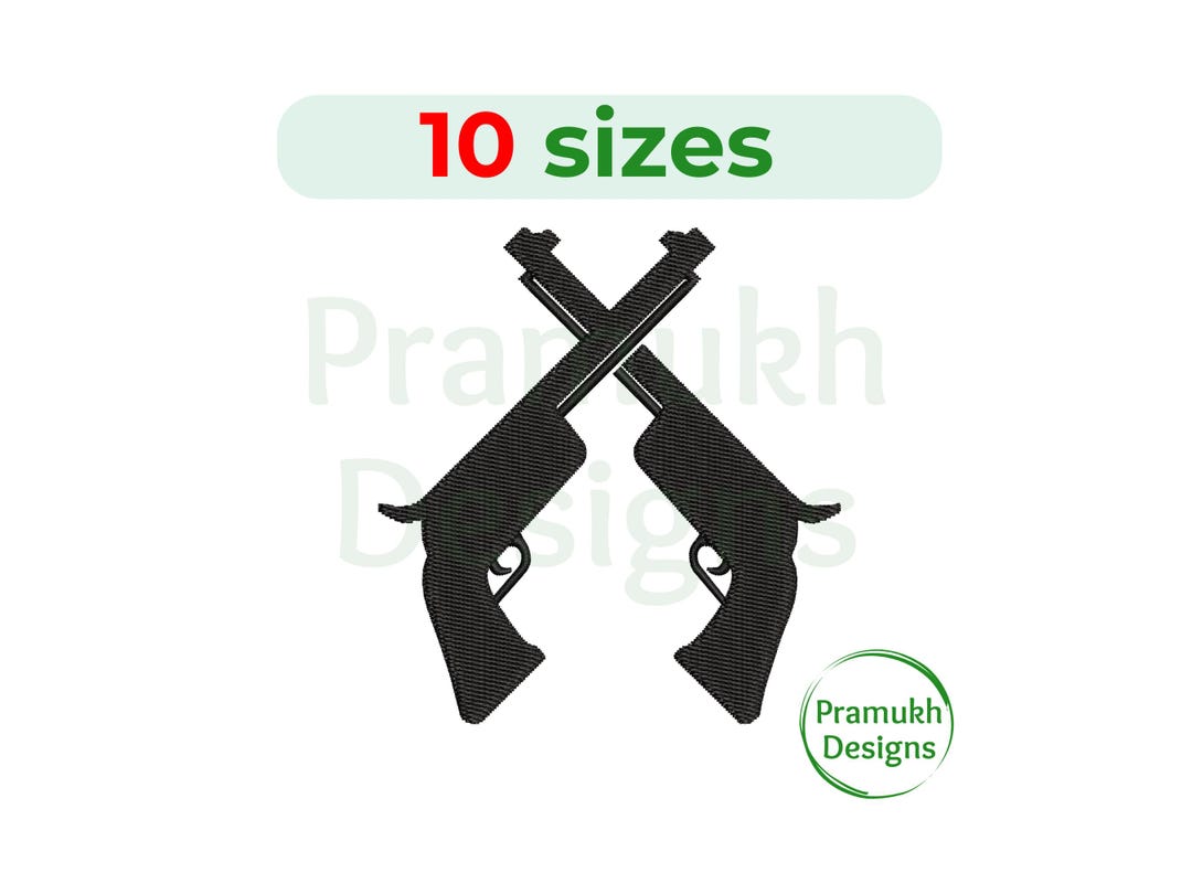 Crossed Revolver Embroidery Design. Revolver Mini. Revolver Silhouette ...
