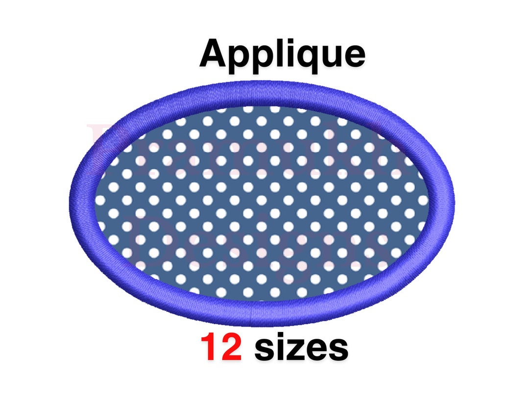 Oval Applique Embroidery Design. Oval Monogram Applique. Oval ...